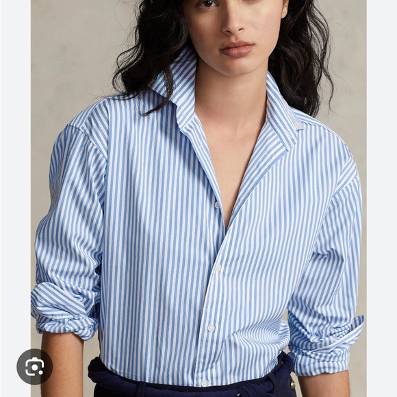 Zara | Tops | Zara Light Blue Striped Shirt | Poshmark